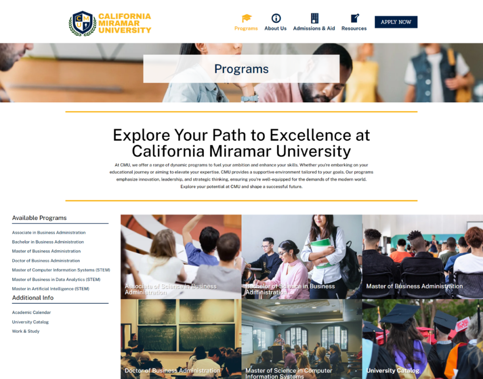 California Miramar University - San Diego Web Design & SEO Agency